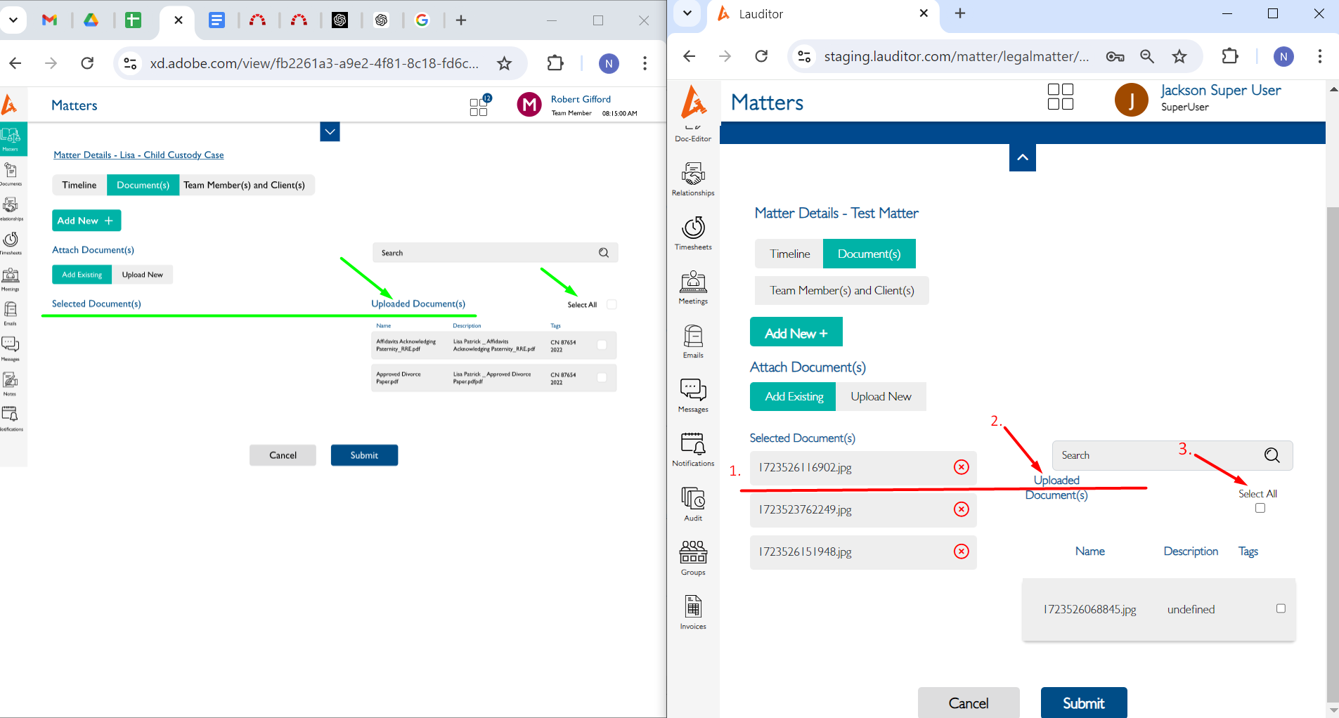 Bug #2198: View Matter [Legal / General] - View details [documents] : “Add New - Add Existing ...